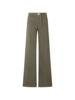 Liu Jo Good Flare Belted Trousers - Green