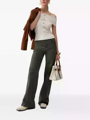 Liu Jo Good Flare Belted Trousers - Green