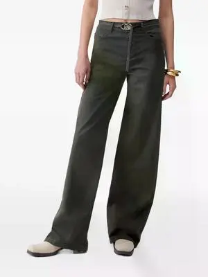 Liu Jo Good Flare Belted Trousers - Green