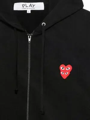 Play Comme Des Garcon Double Heart-patch Hoodie