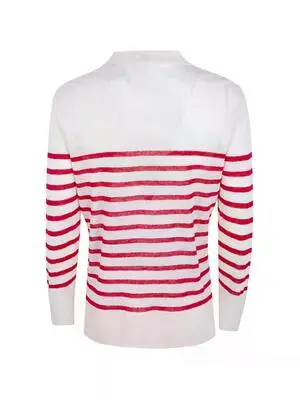 Majestic Filatures Striped V-neck Sweater