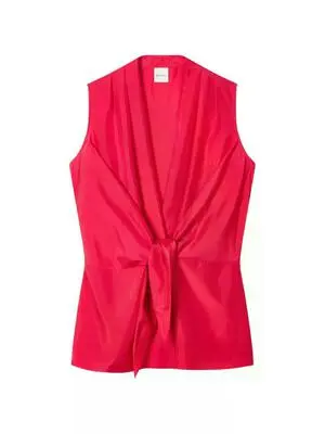 Paul Smith Tie-waist Silk Top - Red