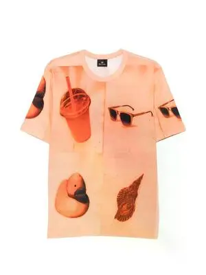 Paul Smith Photographic-print Cotton T-shirt - Orange