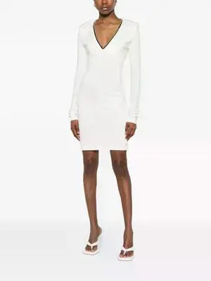 Just Cavalli Beaded V-neck Mini Dress