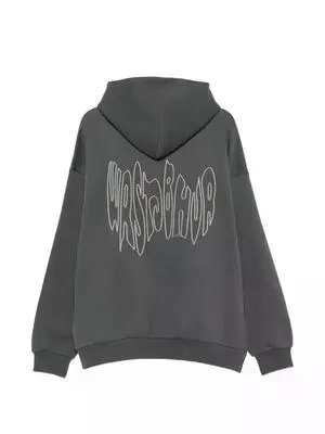 WRSTBHVR Logo-print Jersey Hoodie - Grey