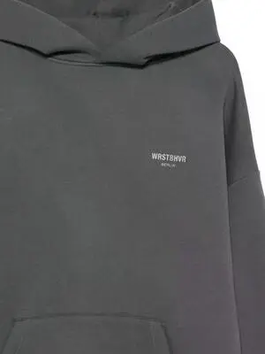 WRSTBHVR Logo-print Jersey Hoodie - Grey