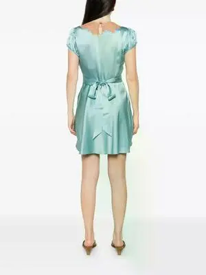 DÔEN Junia Lace-trimmed Mini Dress - Blue