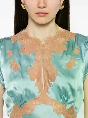 DÔEN Junia Lace-trimmed Mini Dress - Blue