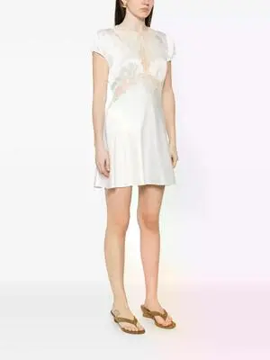DÔEN Junia Lace-trim Mini Dress - White