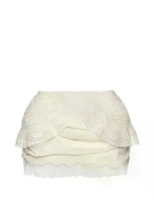 Magda Butrym Crochet Lace-trim Mini Skirt - White