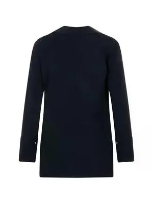 Max Mara Embroidered Logo V-neck Polo Sweater