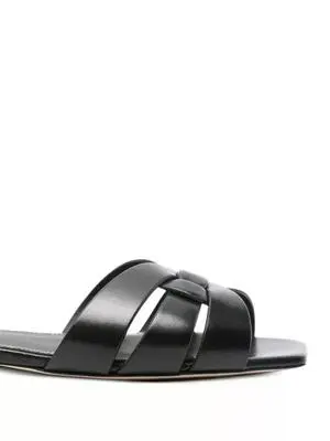 Saint Laurent Tribute Leather Sandals - Brown