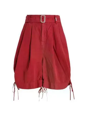 High Belted Drawstring-hem Shorts