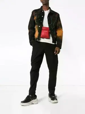424 Logo Embroidered Ombre Effect Denim Jacket