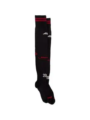 Martine Rose Logo-print Knee-length Socks - Black