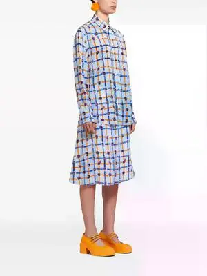 Marni Graphic-print Silk Midi Skirt