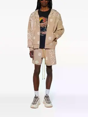 Rhude Bandana Knit Zip-front Hoodie