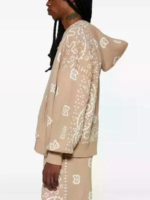 Rhude Bandana Knit Zip-front Hoodie