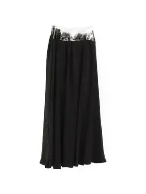 MAISON MARGIELA Lace-trim Pleated Maxi Skirt