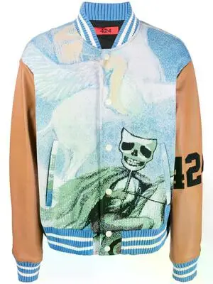 424 Jacquard-print Bomber Jacket - Blue