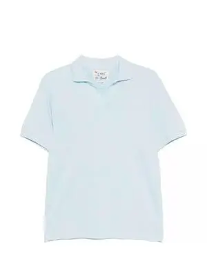 MC2 SAINT BARTH Charles V-neck Logo-embroidered T-shirt - Blue