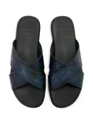 Magnanni Leather Flat Sandals - Blue