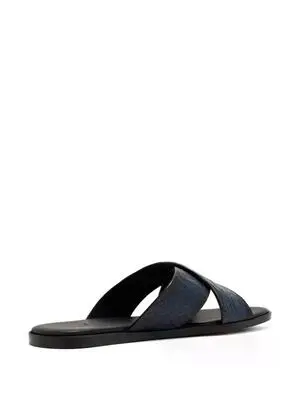 Magnanni Leather Flat Sandals - Blue