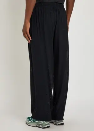Satisfy Space-o Perforated Stretch-nylon Trousers - Black