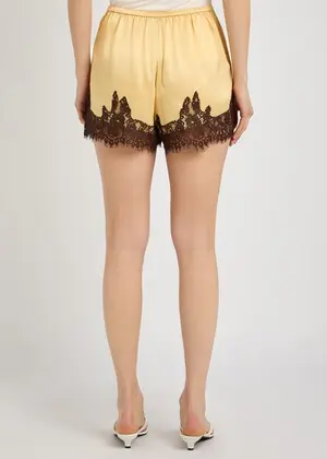 REFORMATION Fern Lace-trim Satin Shorts - Cream