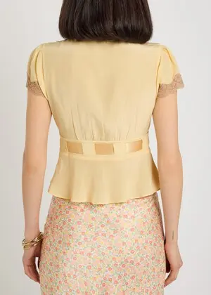 Rixo Daniela Lace-trim Silk Top