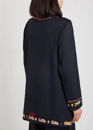 BODE Feather Runner Embroidered Cotton-blend Jacket - Multicoloured 1
