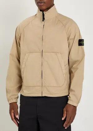 Stone Island Logo Stretch-cotton Jacket - Sand