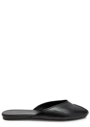 JUDE Leather Peep-toe Sandals - Black