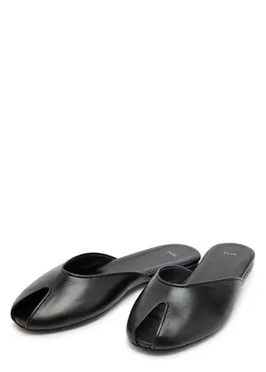 JUDE Leather Peep-toe Sandals - Black