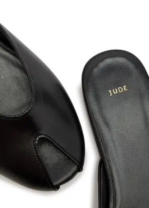 JUDE Leather Peep-toe Sandals - Black