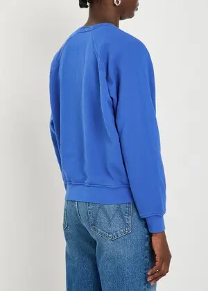 MOTHER The Concert Cropped Cotton Sweatshirt - Blue