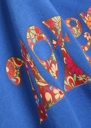 MOTHER The Concert Cropped Cotton Sweatshirt - Blue
