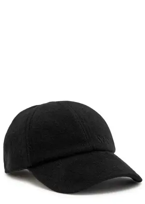 Saint Laurent Logo-embroidered Cashmere Cap - Black