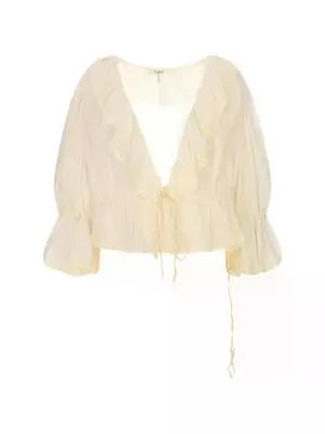 Chloé Ruffled Lace-trim Blouse - Neutrals