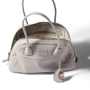 Miu Miu Vivant Nappa Leather Bag - Granite Gray