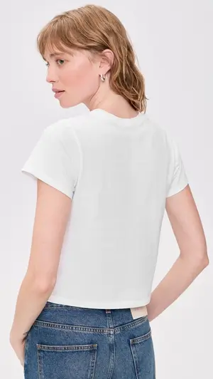 Renggli Cropped Stretch Cotton Tee - Chalk