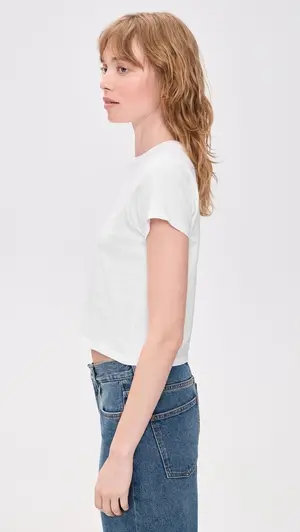 Renggli Cropped Stretch Cotton Tee - Chalk