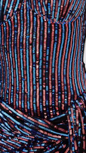 AREA Wrapped Sequin Mini Dress
