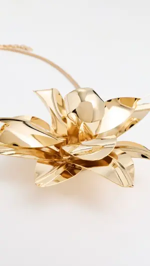 Rabanne Metal Flower Pendant Necklace