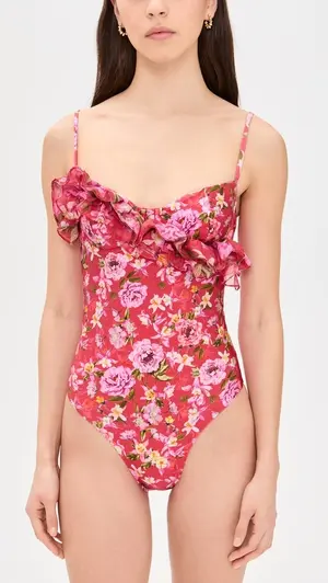 PatBO Peony Ruffle Bodysuit
