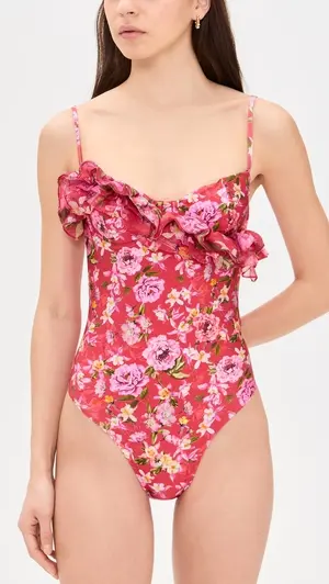PatBO Peony Ruffle Bodysuit