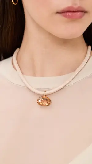 Ettika Oval Pendant Cord Necklace