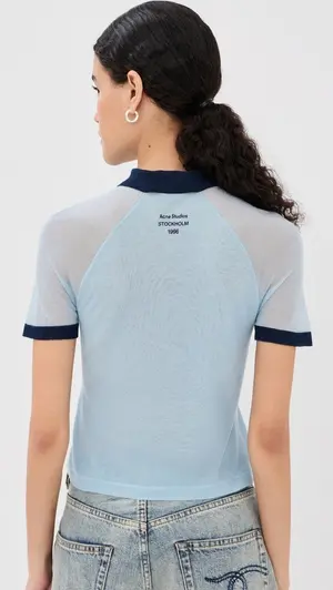 Acne Studios Transparent Polo Sweater - Light Blue/navy