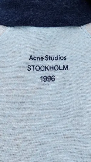 Acne Studios Transparent Polo Sweater - Light Blue/navy