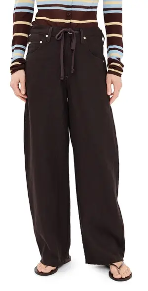 Citizens Of Humanity Petite Brynn Linen Pants - Chocolate